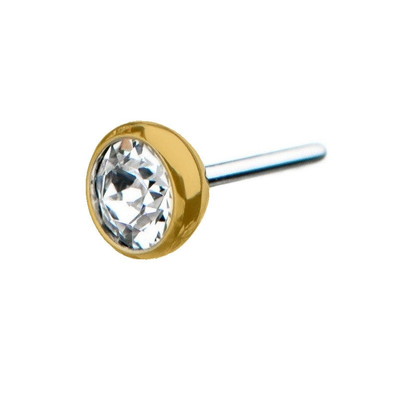 PVD Gold Bezel Set With CZ Gem Press Fit – West Coast Body Jewelry